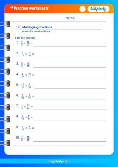 Multiplying Fractions Worksheets 6th Grade