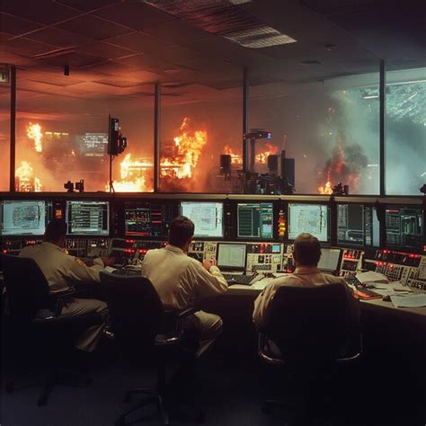 A Fire Departments Dispatch Center With Operators Taking Emergency Calls And Coordinating