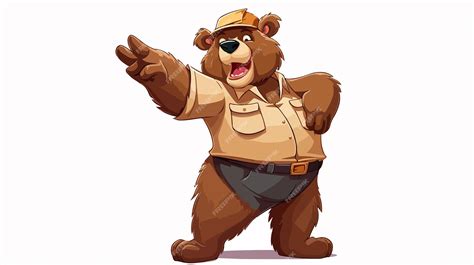 Male Bear Scout Cartoon Illustration Premium Ai Generated Vector