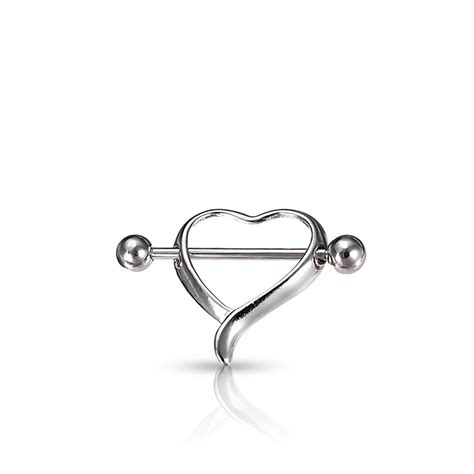 Heart Shaped Nipple Piercing ~ Infinite Piercing