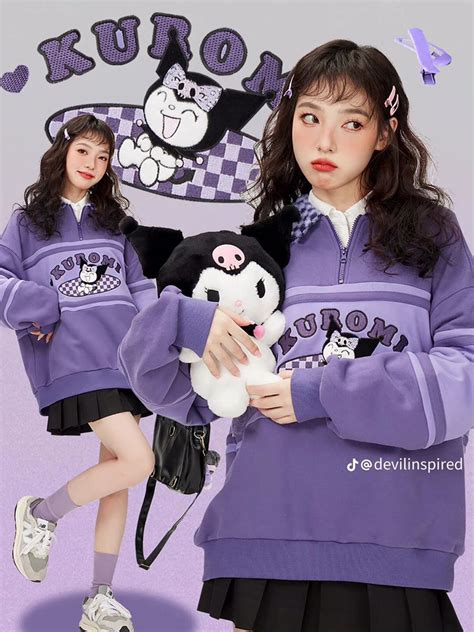 Sanrio Authorized Kuromi Pom Pom Purin Cinnamoroll Check Pattern