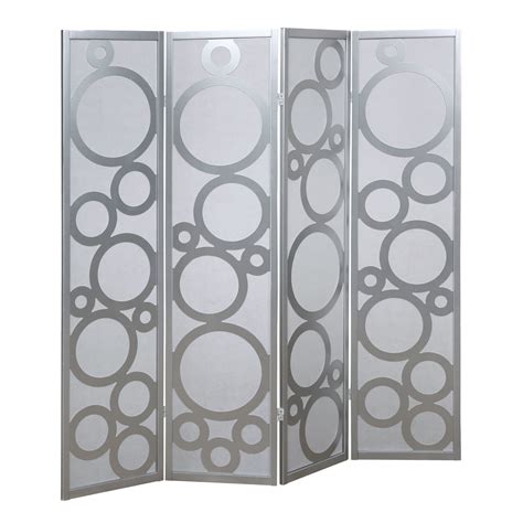 4 Panel Room Divider 4 Panel Wood Room Screen With Circle Pattern Freestanding Partition Room