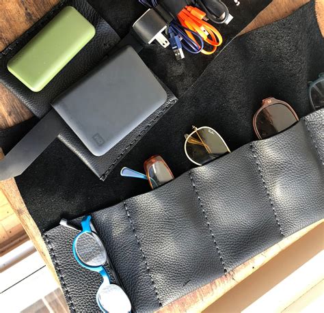 Sunglasses Pouch Leather Travel Case Eyeglasses Pouch Multiple