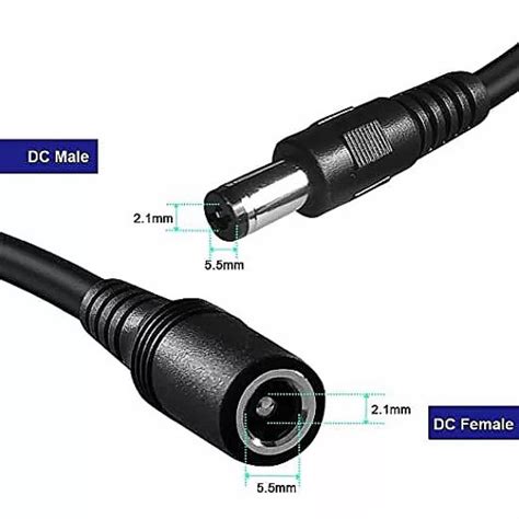 Dc 5 5x2 1mm Male To Female Plug Connector Power Extension Cable 1 Meter