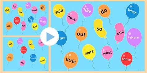 Phase 2 To 5 Tricky Words On Popping Balloons Powerpoint Phase 2 To 5