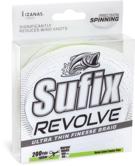 Sufix Revolve High Vis Neon Lime Braid 200 Yards — Discount Tackle