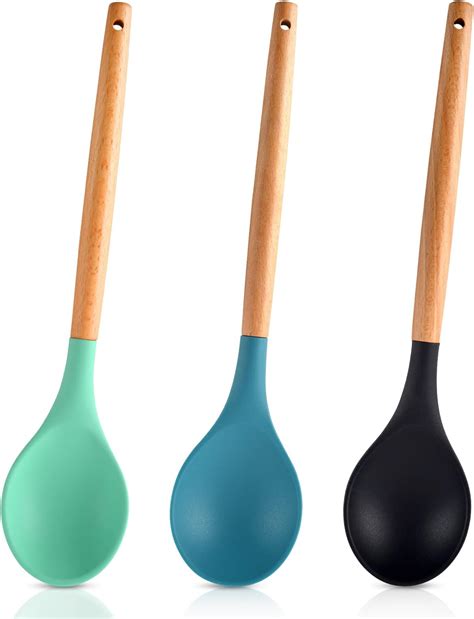 Armrouns Long Handle Silicone Mixing Spoon 12 Stirring Spoons Nonstick Heat