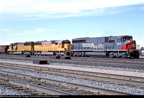 Southern Pacific 503 A Cat Powered Mk5000c Leads A Up Coal Train