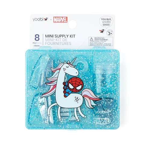 Yoobi Marvel Spider Man Unicorn Mini Supply Kit Crown Office Supplies