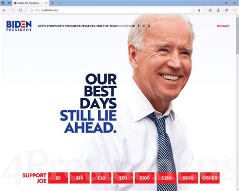 Joe Biden 2020 Website