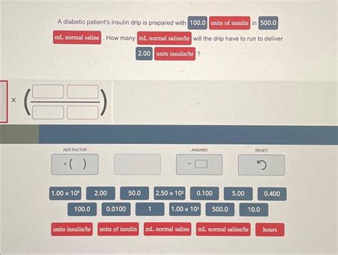 Solved A Diabetic Patients Insulin Drip Is Prepared With In