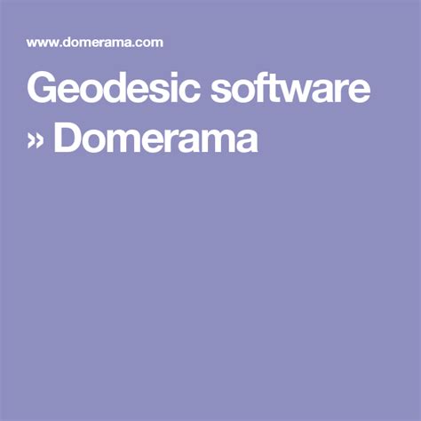 Geodesic Software Domerama Geodesic Software Mit License