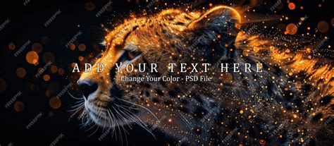 Premium Psd Low Poly Illustration Of The Cheetah With A Golden Dust Effect