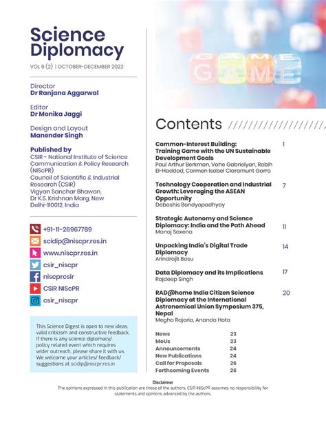 Csir Niscpr On Twitter Latest Oct Dec 2022 Issue Of Science