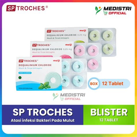 Jual Sp Troches 12 Tablet Rasa Strawberry Melon Meredakan Infeksi