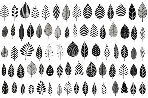 Premium Vector Artistic Leaf Doodle Black