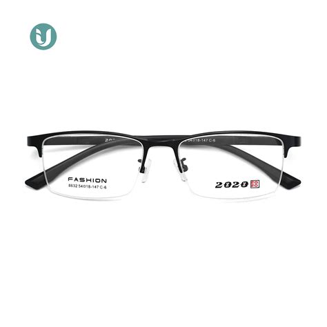 Fashion Rectangular Glasses Semi Rimless Eyeglasses Frames China Semi