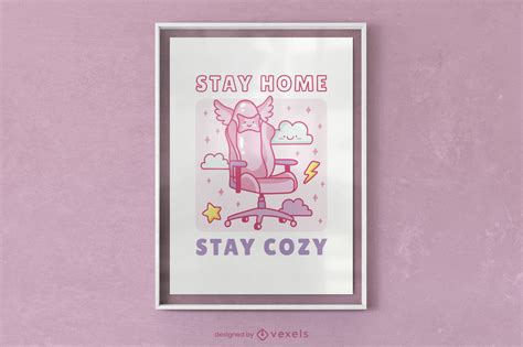 Pink Gaming Chair Poster Design Vector Download