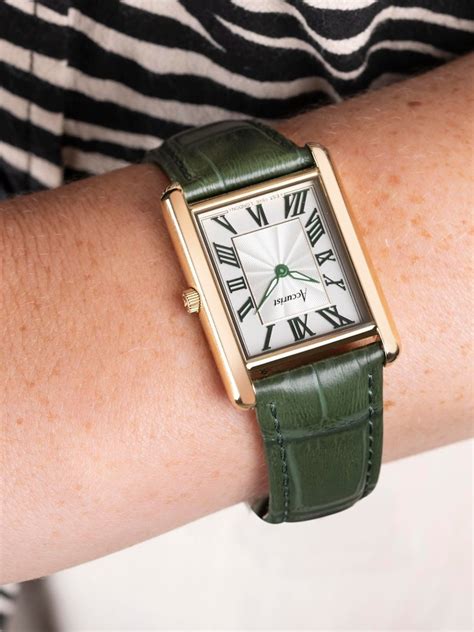 Buy Accurist Womens Green Rectangle Leather Strap Analogue Watch From The Next Uk Online Shop