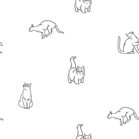 Premium Vector Hand Drawn Vector Abstract Graphic Line Art Seamless Pattern With Adorable Cute