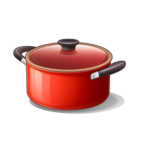 Premium Ai Image Saucepan 2d Cartoon Illustraton On White Background