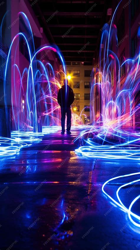 Premium Photo Urban Light Graffiti Installation