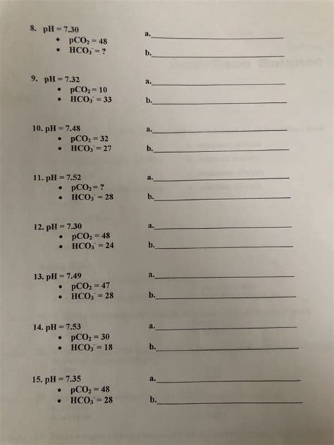 Solved Acid Base Problems Solve The Following Acid Base
