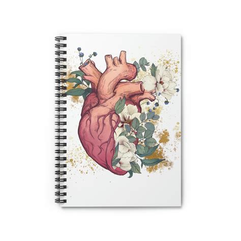 Cardiac Anatomical Heart Spiral Notebook Ruled Lined Cardiac Etsy