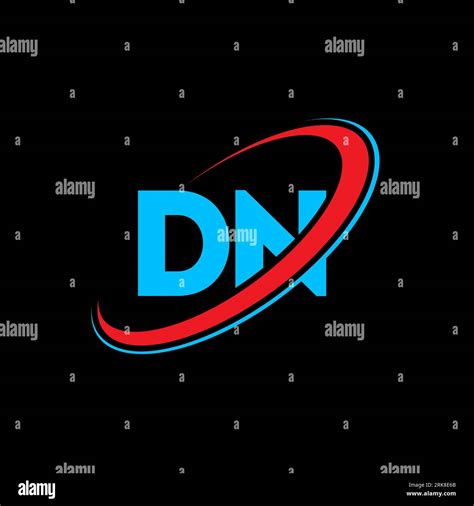 Dn D N Letter Logo Design Initial Letter Dn Linked Circle Uppercase Monogram Logo Red And Blue