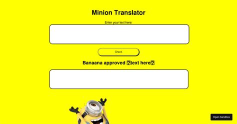 Minion Translator Codesandbox