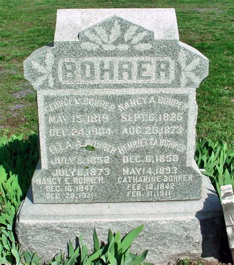 Nancy E Bohrer 1847 1921 Memorial Find A Grave