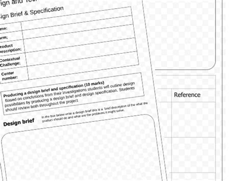 Design Brief And Specification Booklet For Gcse Nea Teaching Resources
