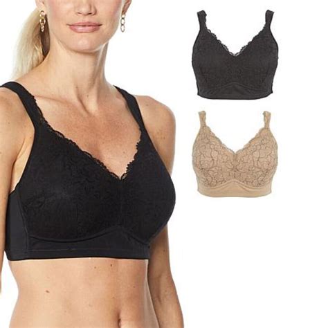 Rhonda Shear 2 Pack Lace Molded Cup Bra With Back Closure 764 469