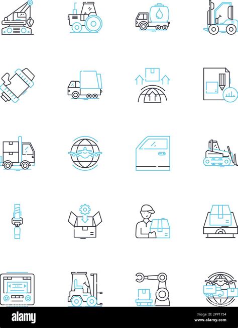 Transit Linear Icons Set Commute Public Transport Bus Train Subway Metro Line Vector And