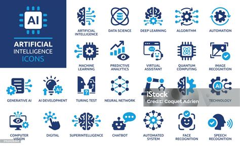 Artificial Intelligence Icon Set Solid Vector Icons Collection Stock Illustration - Download ...