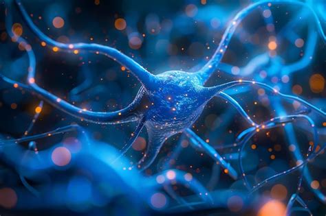 interconnected neurons with bioluminescent synapses highlighting the