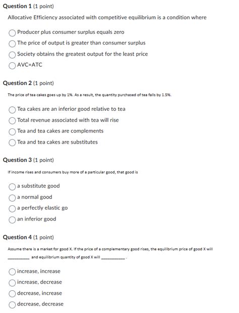 Solved Question 1 1 ﻿pointallocative Efficiency Associated