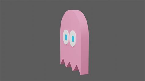 3d Model Pacman Ghost Pinky Vr Ar Low Poly Cgtrader
