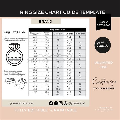 Ring Size Chart Free Printable