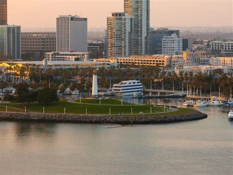 Premium Photo Aerial Panoramic View Of The Long Beach Coastline