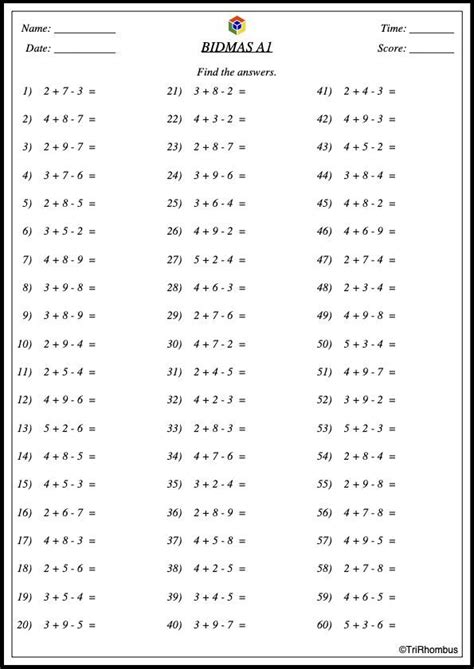 12 Bidmas A Teaching Resources Teaching Resources Teaching Worksheets