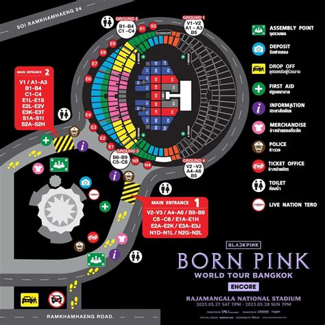Blackpink World Tour [born Pink] Encore In Bangkok ผังการจัดแสดงและ