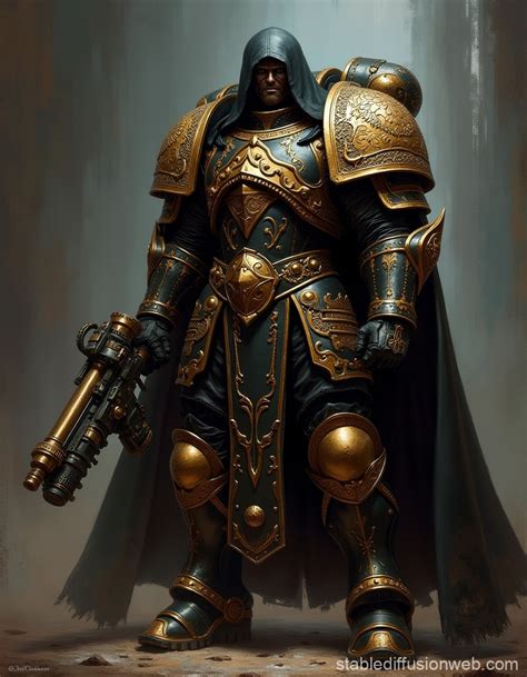 Sanctic Psyker Male Rogue Trader Warhammer 40k In Power Armor Full Body
