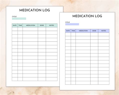 Editable And Printable Medication Log Medicine Taker Tracker