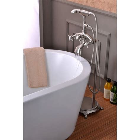 Anzzi Tugela Freestanding Roman Tub Filler Faucet In Brushed Nickel