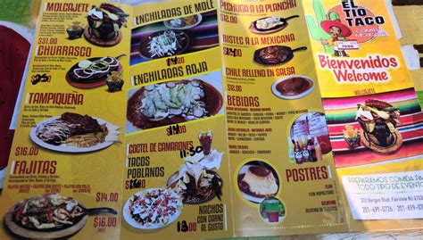 El Tio Taco De Fairview Menu Fairview New Jersey Sirved