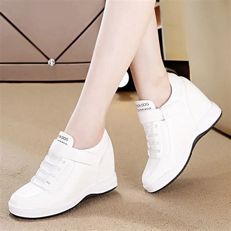 Autumn High Top Wedge Platform Sneakers Women Casual Shoes Hidden Heels