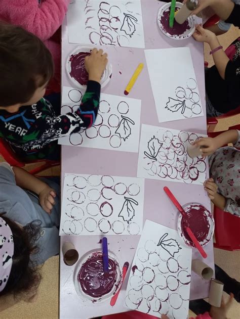 Okul öncesi Sanat Etkinliği Mor Renkler Okul öncesi