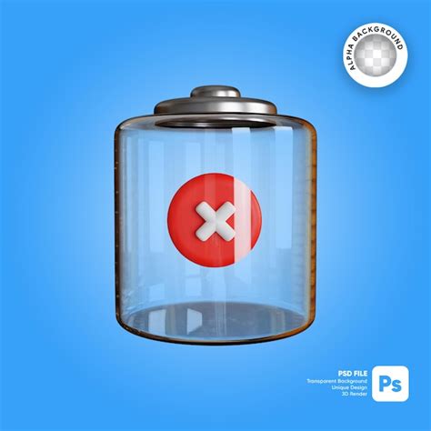 Premium Psd 3d Illustration Battery Error