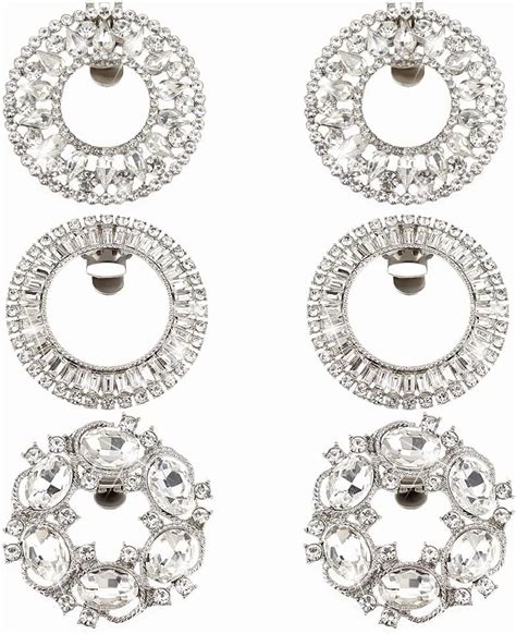 6pcs 3 Styles Circle Sparkling Shoe Clips 2 Inch Wedding Shoe Clips